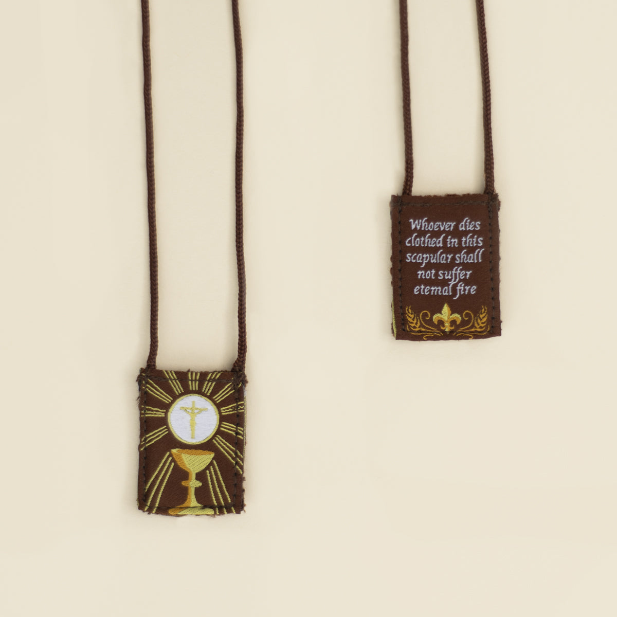 Premium Brown Scapular, Eucharist – scapulars.com®