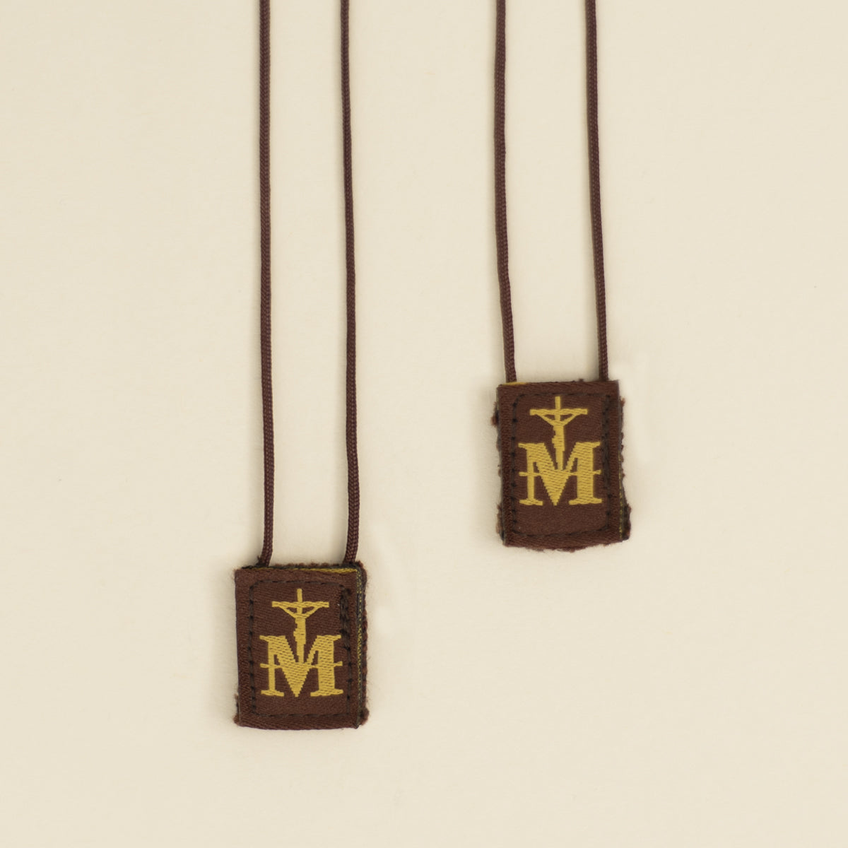 Premium Brown Scapular, Brown & Gold (Mini) – scapulars.com®