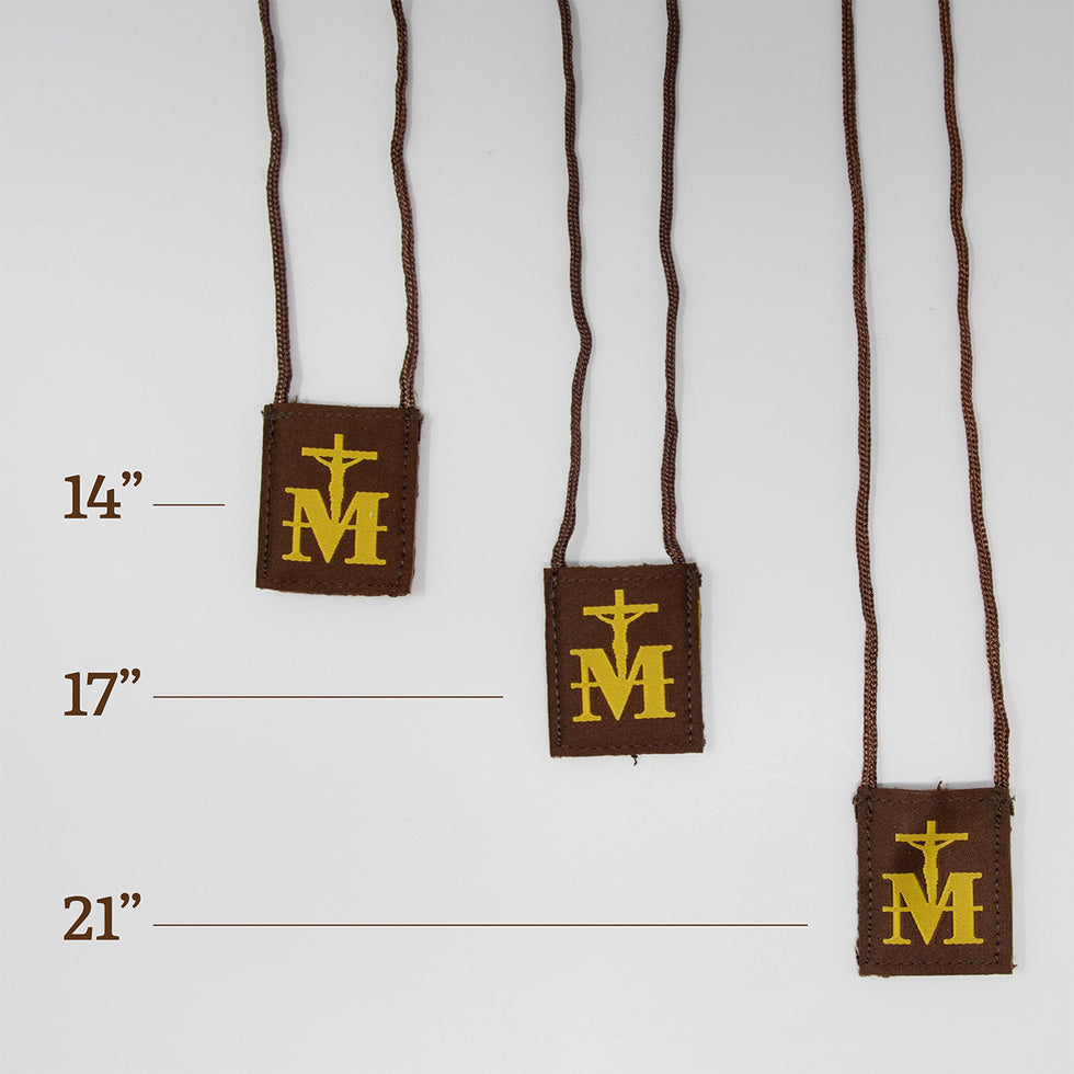 Marian Crucifix | Premium Brown Scapular – scapulars.com®