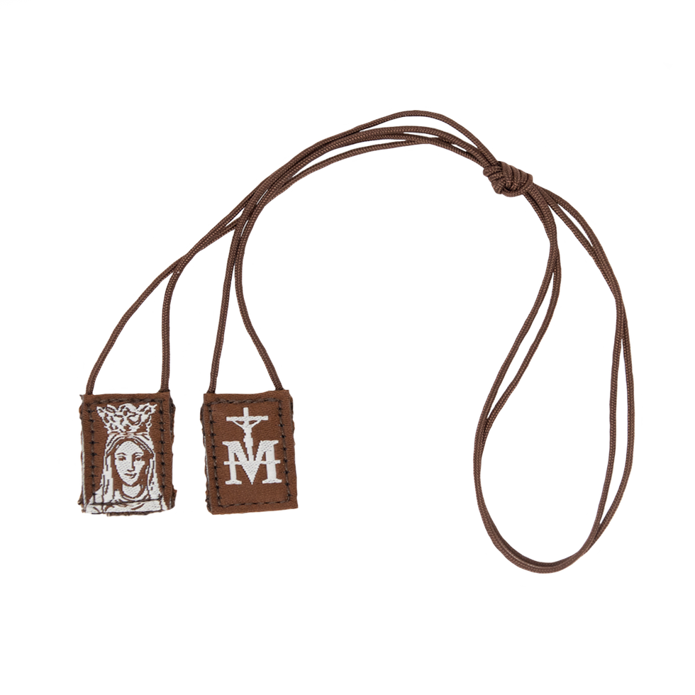 Premium Brown Scapular, Our Lady of Mt. Carmel (Mini) – scapulars.com®